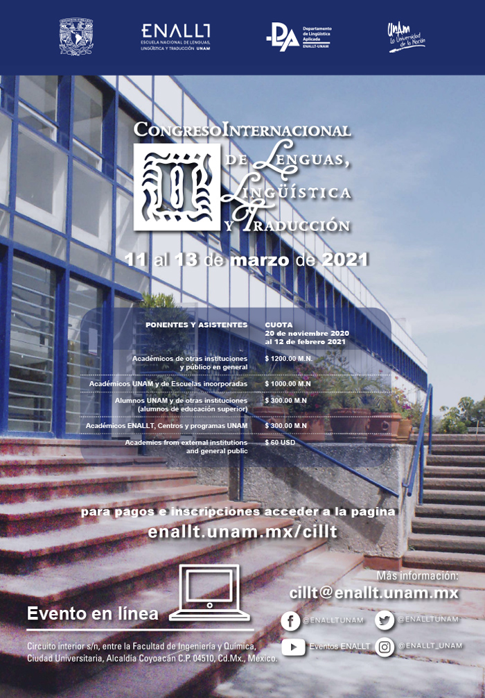 2° Congreso Internacional de Lenguas, Lingüística y Traducción – AMLA